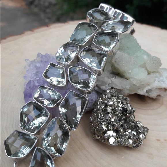 AlphaVariable | Jewelry | Green Amethyst Statement Bracelet Alphavariable | Poshmark